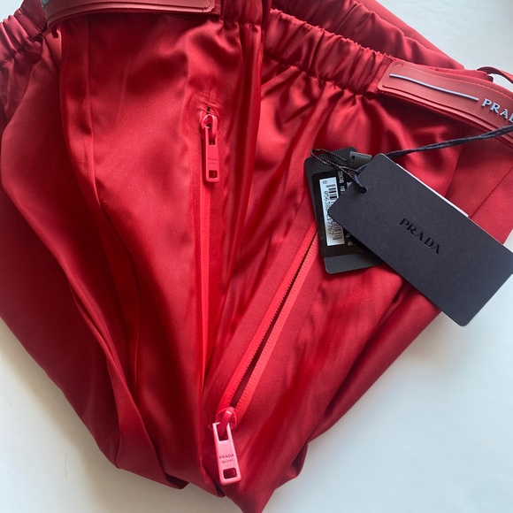 Prada | Pants & Jumpsuits | Cherry Red Prada Track Pants | Poshmark